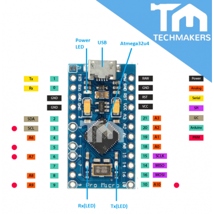 Arduino Pro Micro / Type C M ATmega32U4 5V 16MHz Solderless ProMicro ...