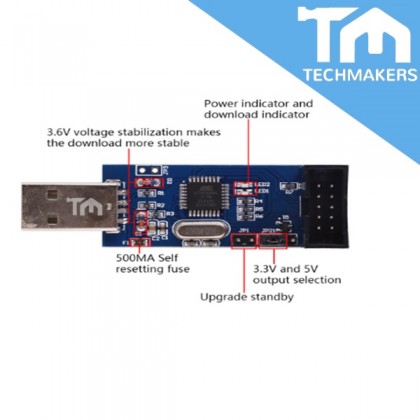 USBASP USBISP AVR Programmer 51 MCU ISP Discharger with Overcurrent ...