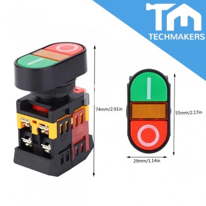 APBB-22-25N 24V 220V Plastic Double Push Button Switch Waterproof NO NC ...