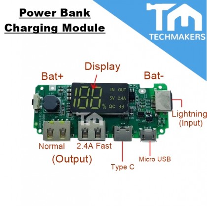 USB 5V 2.4A 2A 1A Mobile Micro/Type-C/USB Power Bank Charger Module ...