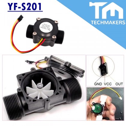 YF-S201/YF-S401 Water Flow Sensor (Pipe G1/2 G 1/2 Inch) Input 5~24V ...