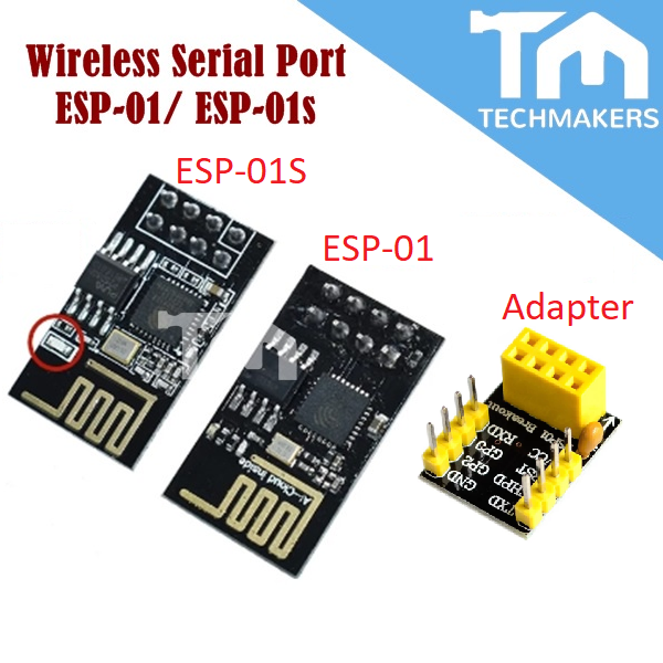 ESP-01/ ESP-01S Wi-Fi Serial Transceiver Module (ESP8266) Adapter ...