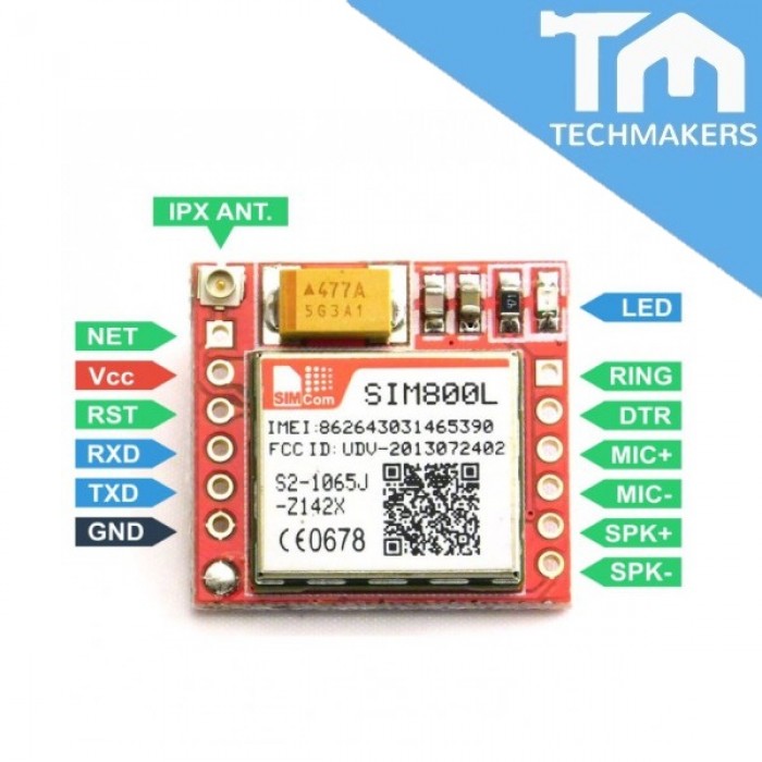 SIM800L GPRS GSM Module With Antenna And SIM Slot