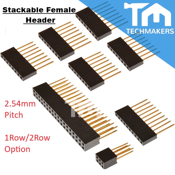 Stackable Female Header 26P/40P Pin Way 2.54mm Single/Double Row ...